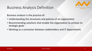 Business Analysis Definition, Benefits, Techniques | PDF