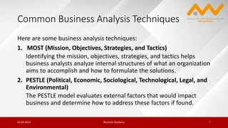 Business Analysis Definition, Benefits, Techniques | PDF