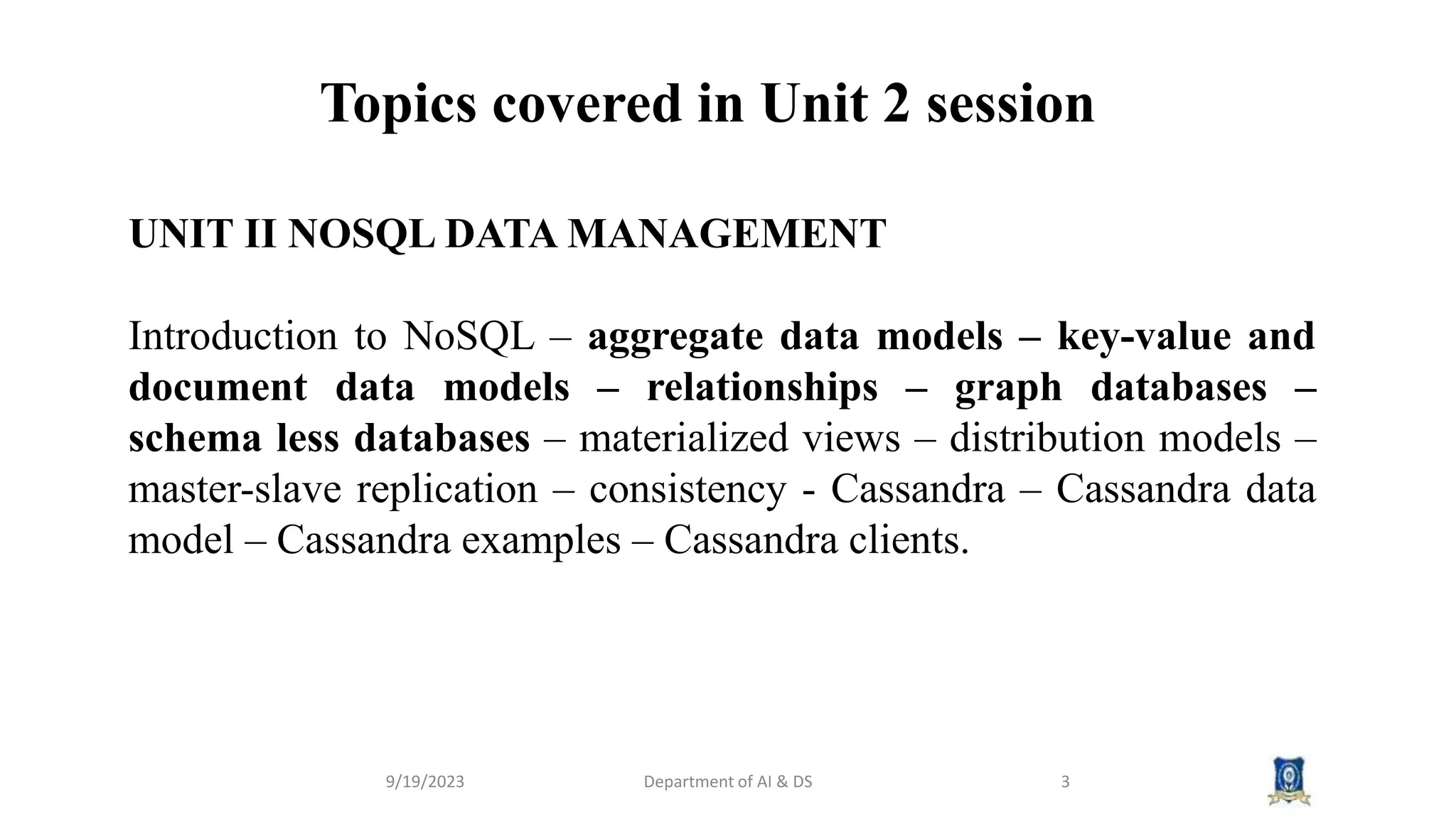 CCS334 BIG DATA ANALYTICS Session 2 Types NoSQL.pptx