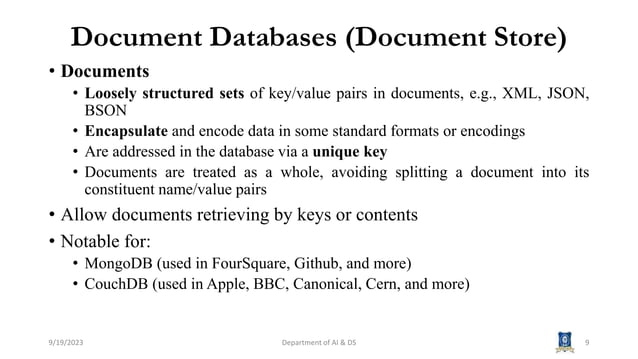 CCS334 BIG DATA ANALYTICS Session 2 Types NoSQL.pptx | Databases | Computer Software and ...
