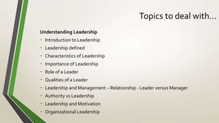 Session 2 introduction to leadership | PPT