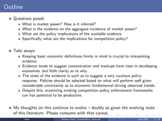 Review of the evidence on market power, contestability and antitrust | PPT
