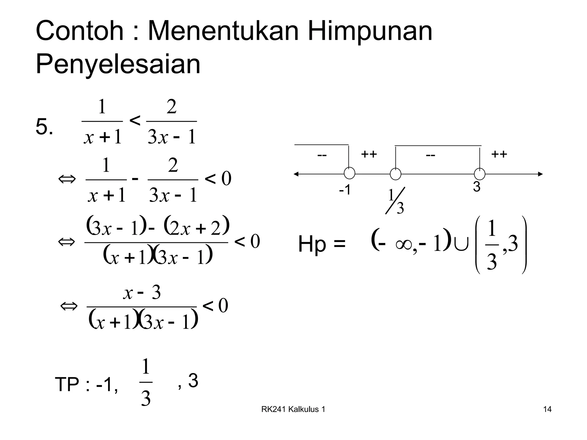 Session 2 - Kalkulus -1 pertidaksamaan dan contoh soal | PPT