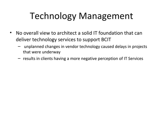 BCIT Technology Management | PPT
