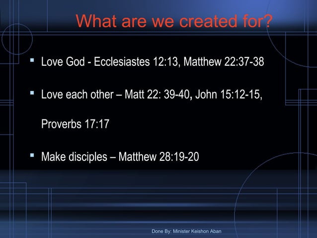 What is god’s purpose for our life? | PPT