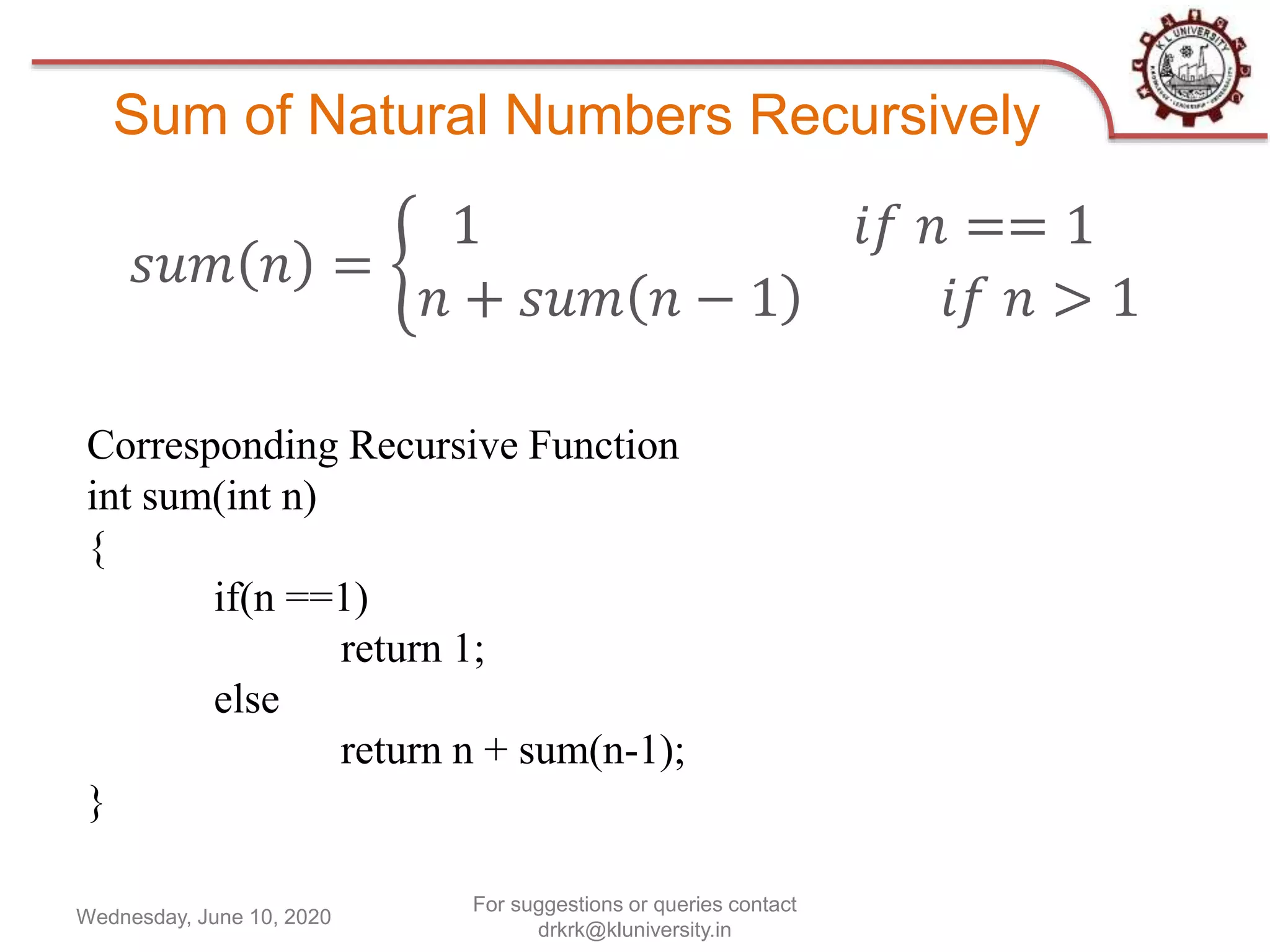 Recursive Functions In C Pptx Programming Languages Computing