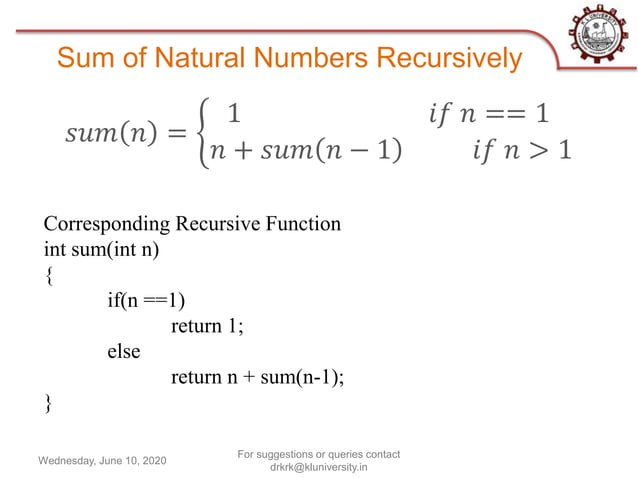 Recursive functions in C | PPTX | Programming Languages | Computing