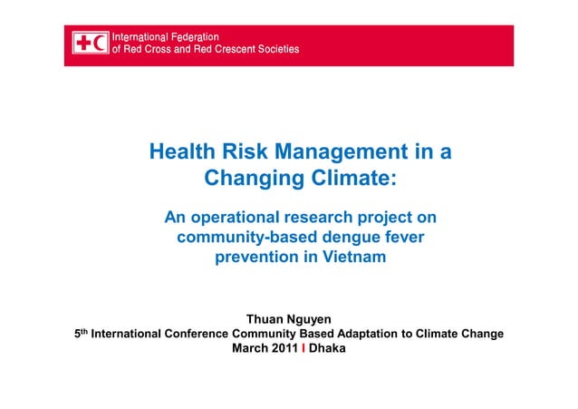 Session 20 - IFRC/Thuan Nguyen - health risk management research | PDF