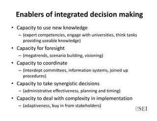Integrated decision making – key concepts and approaches | PDF