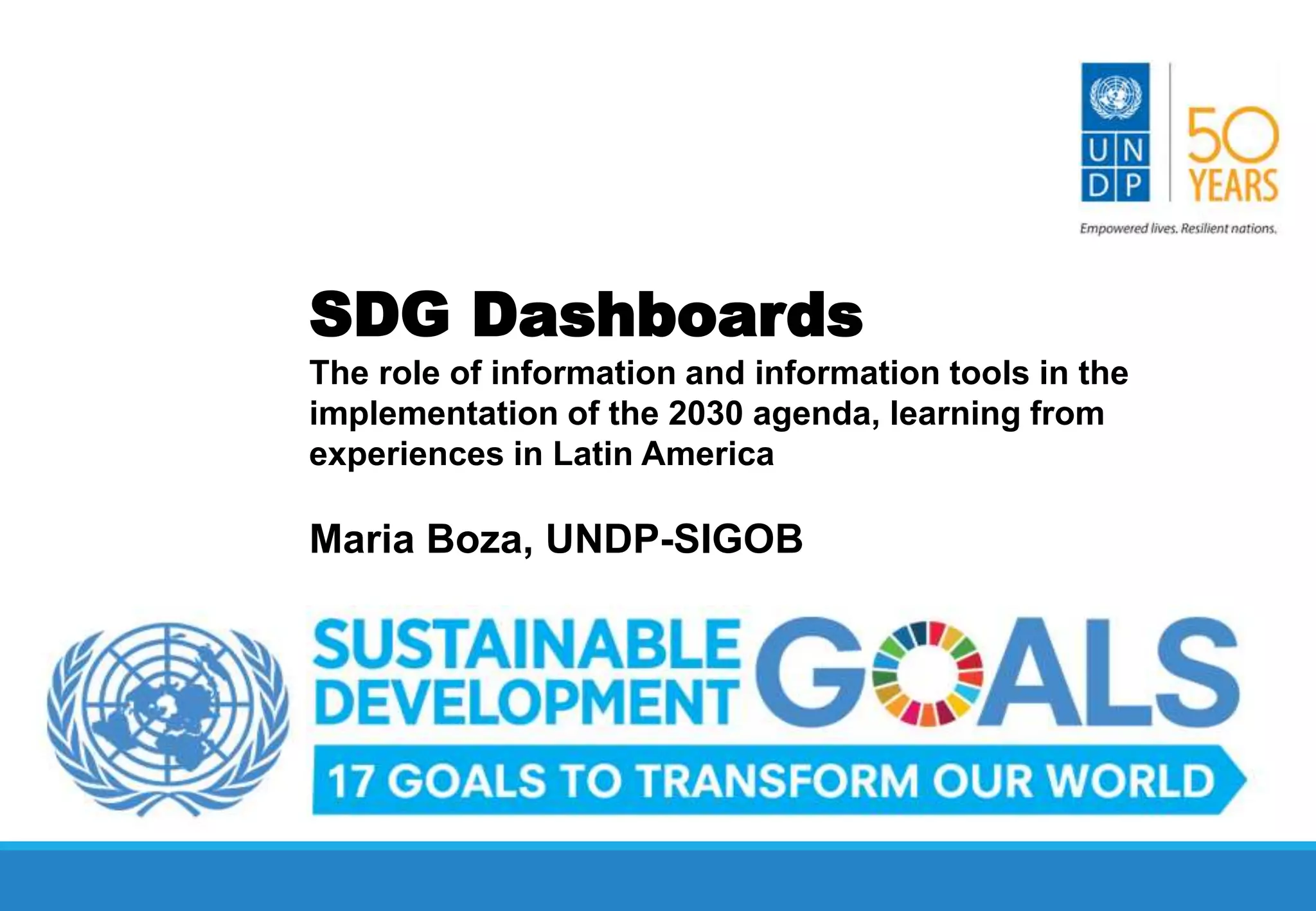 SDG Dashboards: The role of information and information tools in the ...