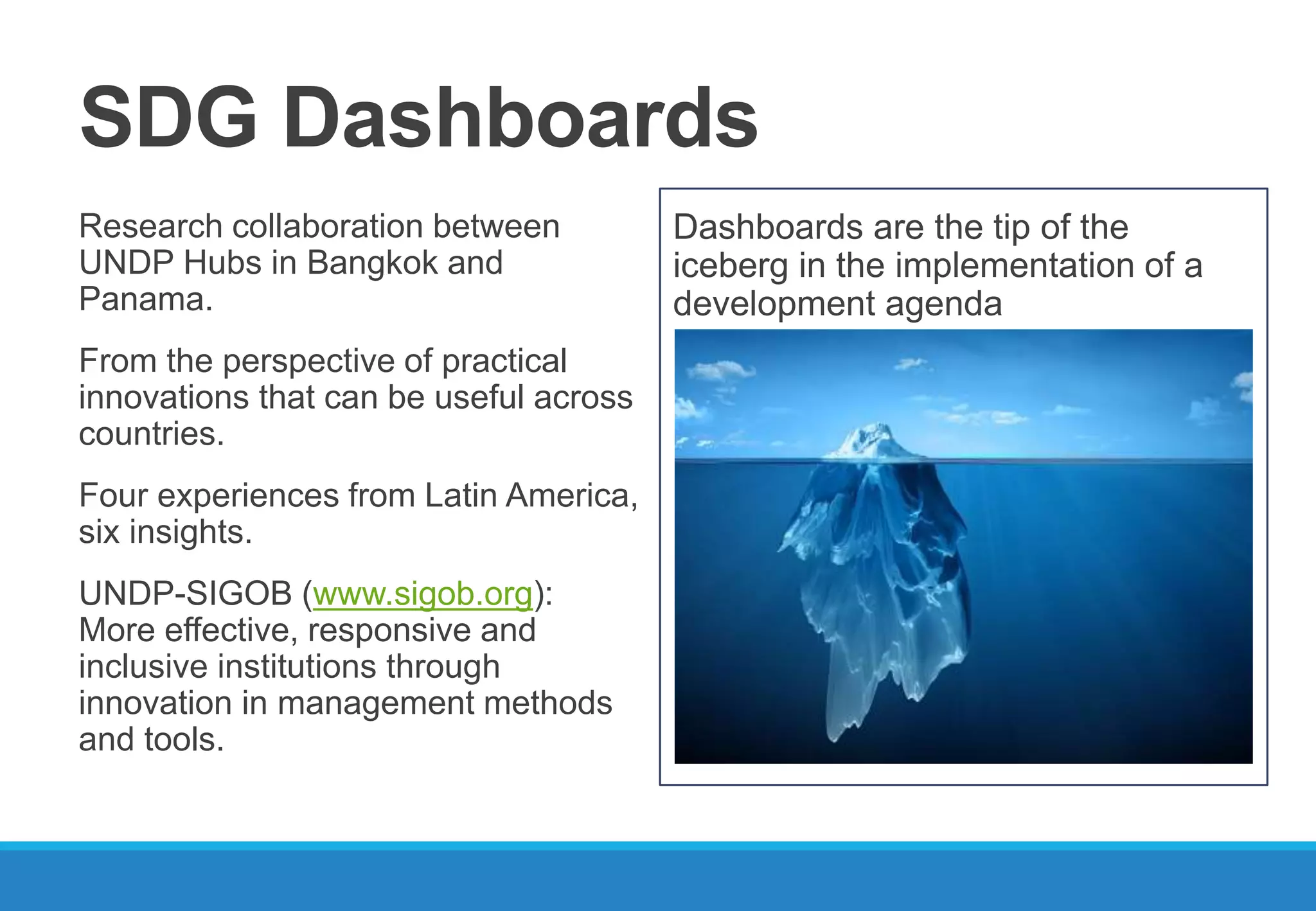 SDG Dashboards: The role of information and information tools in the ...