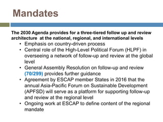 Follow up and review for the 2030 Agenda for sustainable development | PPT