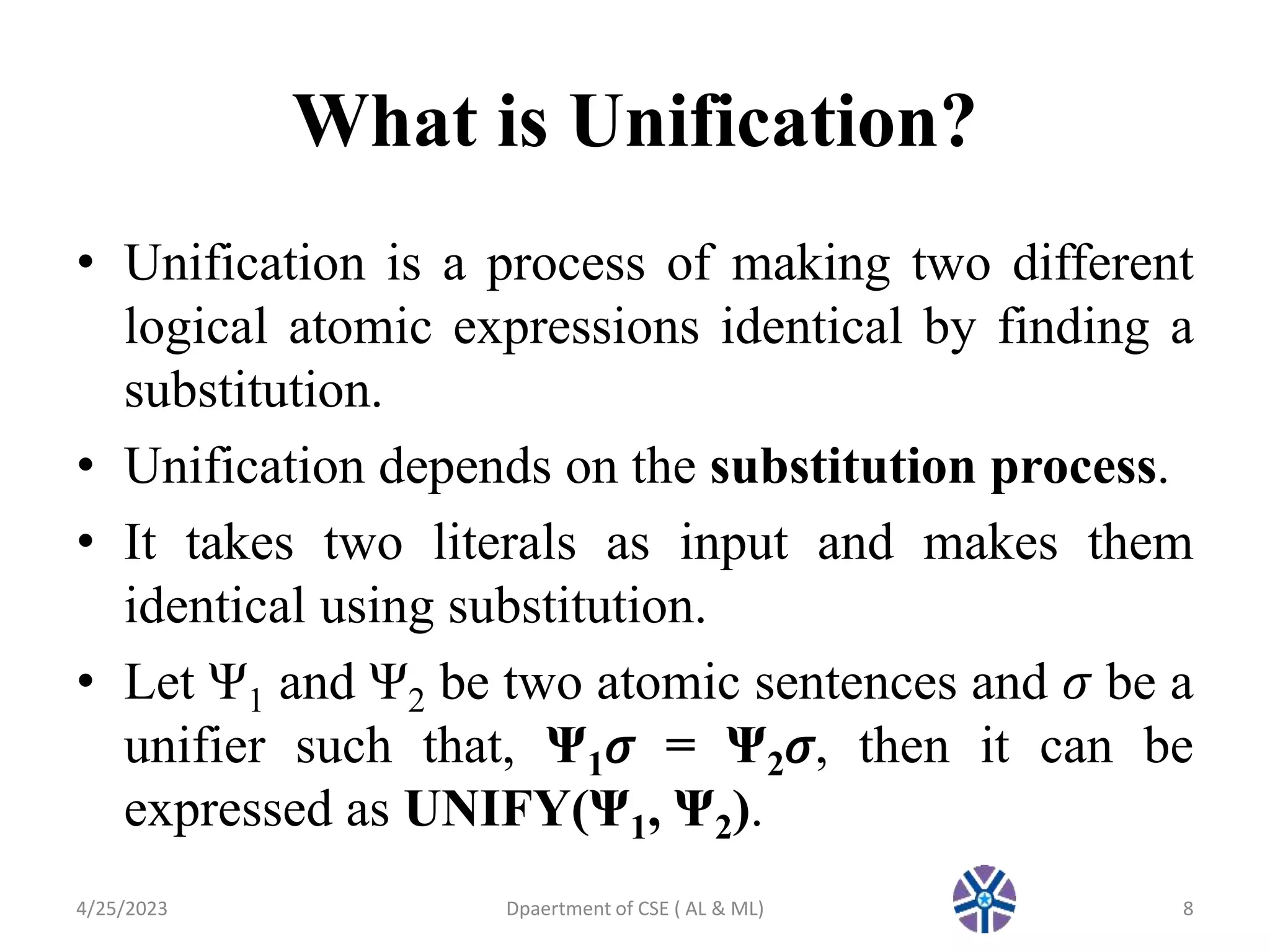 AI_session 22 inference and unification.pptx | Programming Languages | Computing