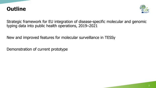 Demonstration of ECDC web interface platform for molecular and genomic ...