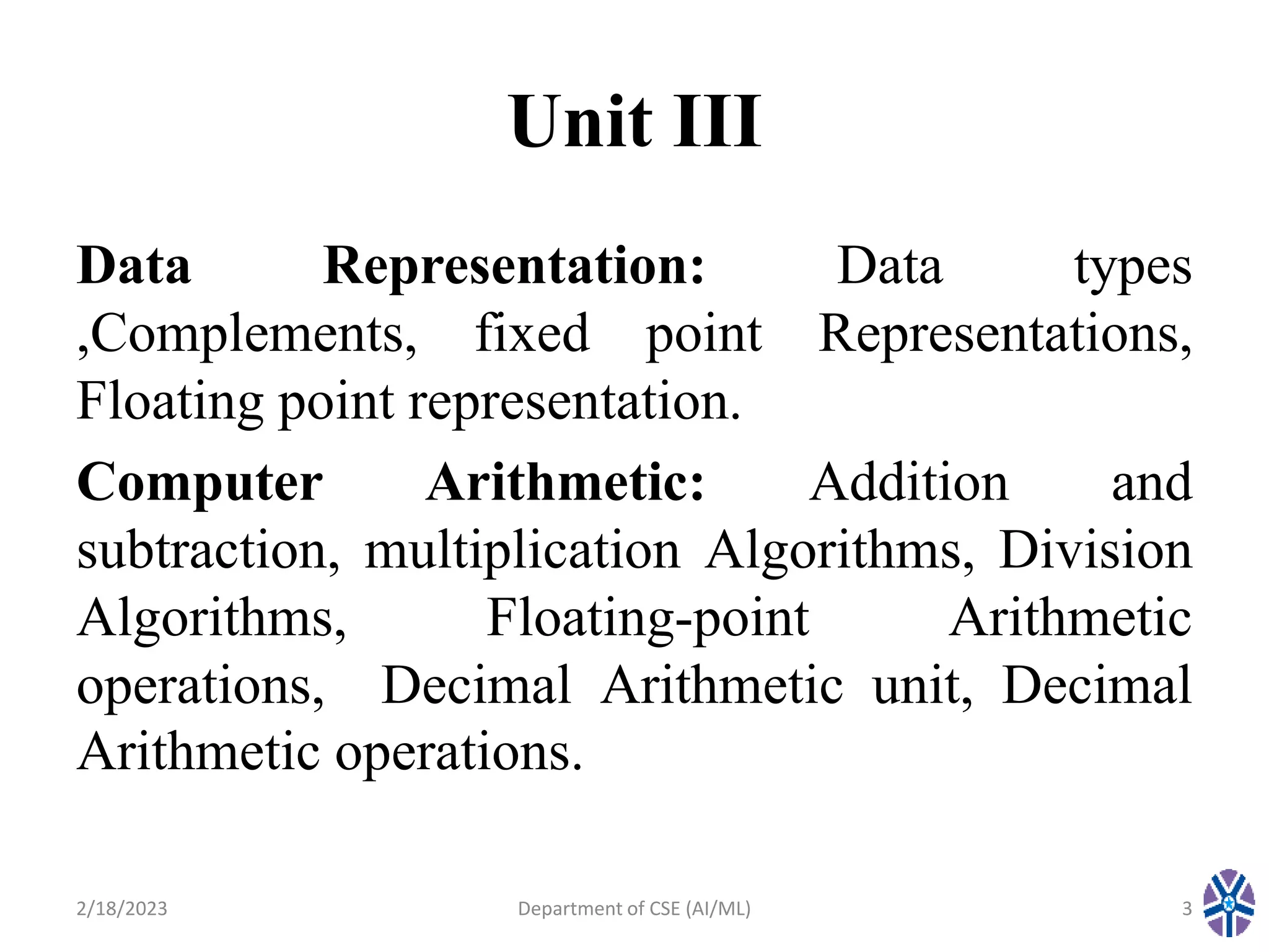 CS304PC:Computer Organization and Architecture Session 23 Decimal Arithmetic unit and operation.pptx