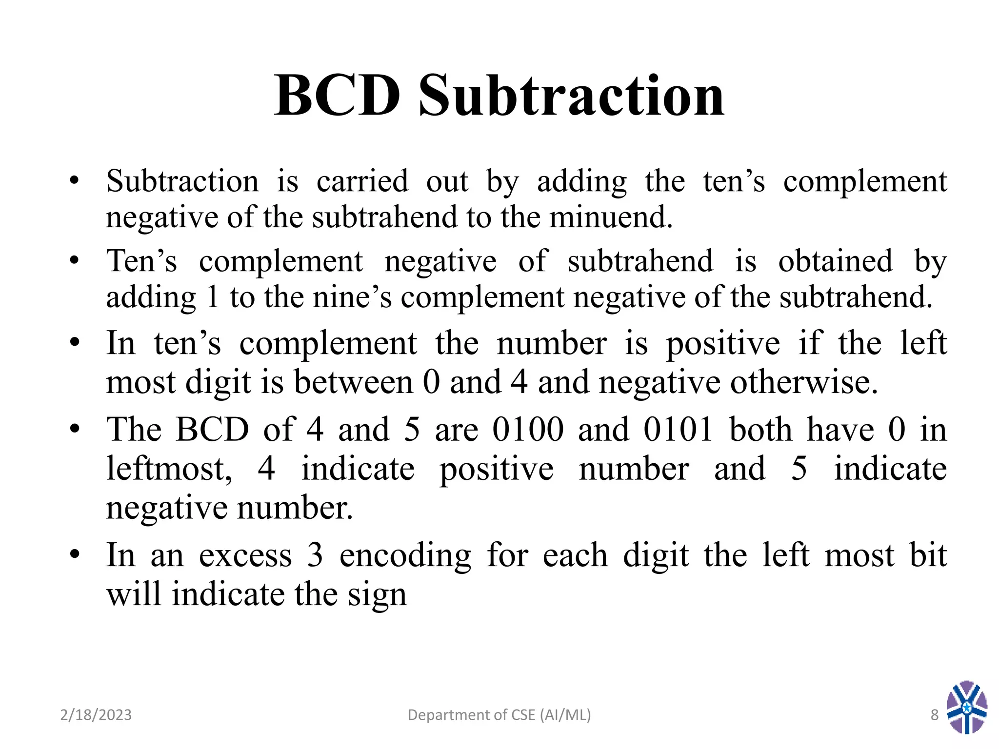 CS304PC:Computer Organization and Architecture Session 23 Decimal ...