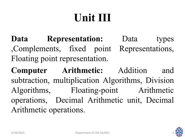 Cs304pc Computer Organization And Architecture Session 23 Decimal Arithmetic Unit And Operation Pptx