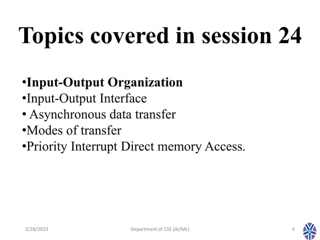 Cs304pccomputer Organization And Architecture Session 24 Input Output Interruptpptx