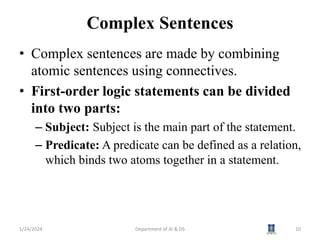 AI3391 Artificial Intelligence Session 26 First order logic.pptx