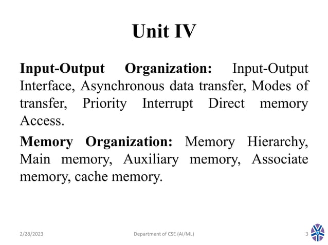 CS304PC: Computer Organization and Architecture Session 27 priority ...