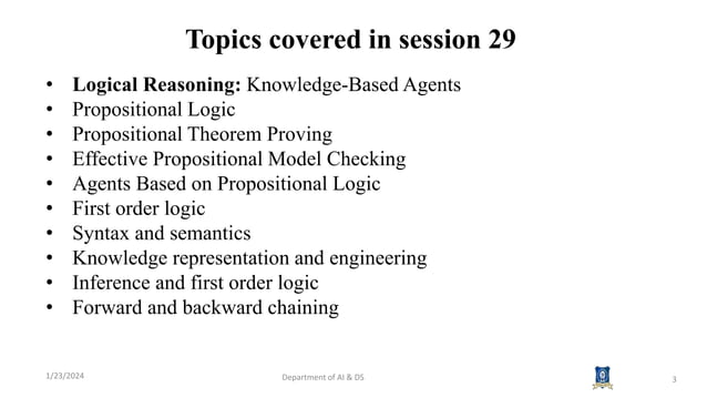 AI3391 Artificial intelligence Session 29 Forward and backward chaining.pdf | Programming ...