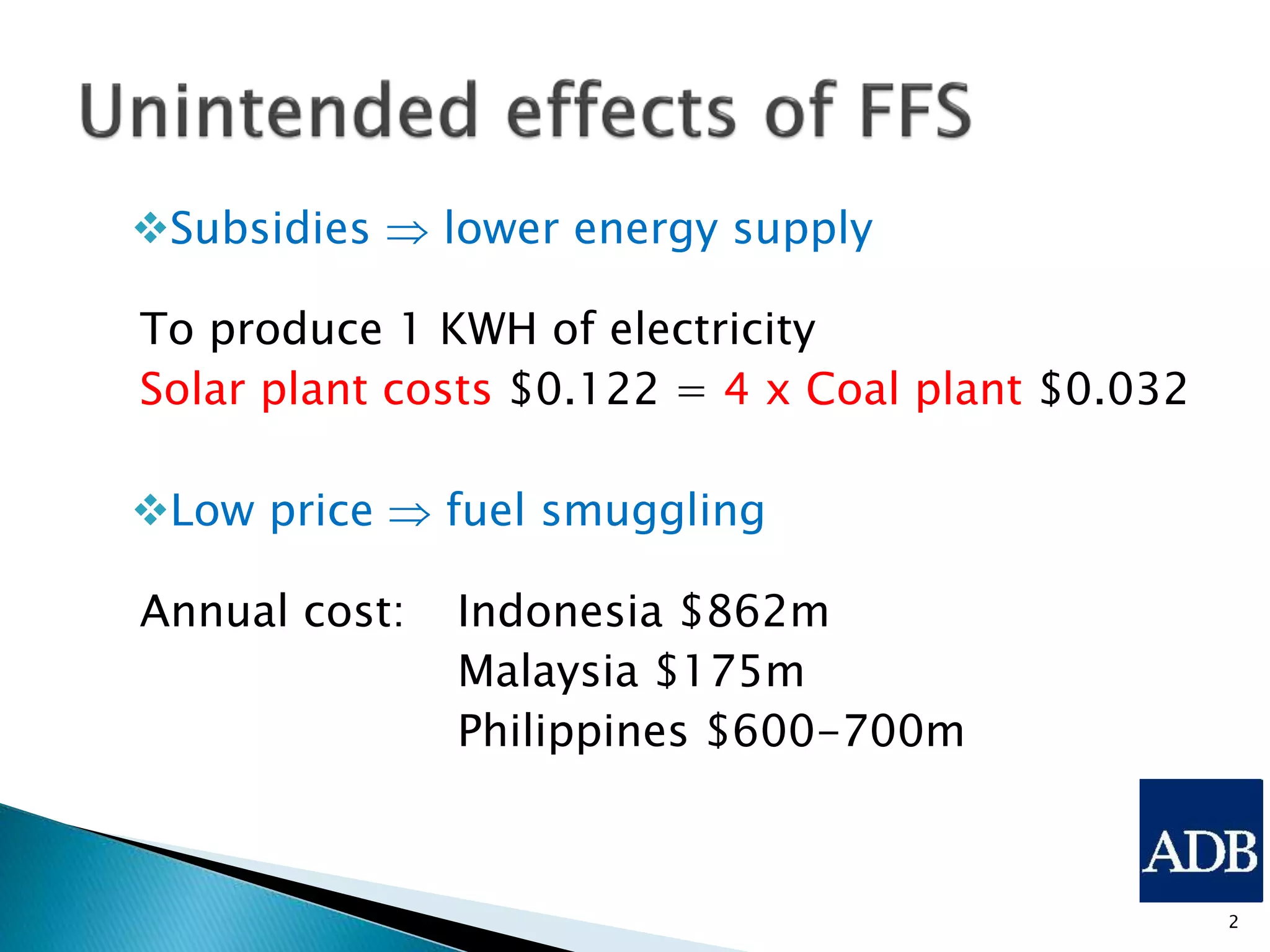 Fossil fuel subsidy reforms Indonesia and Thailand | PPT