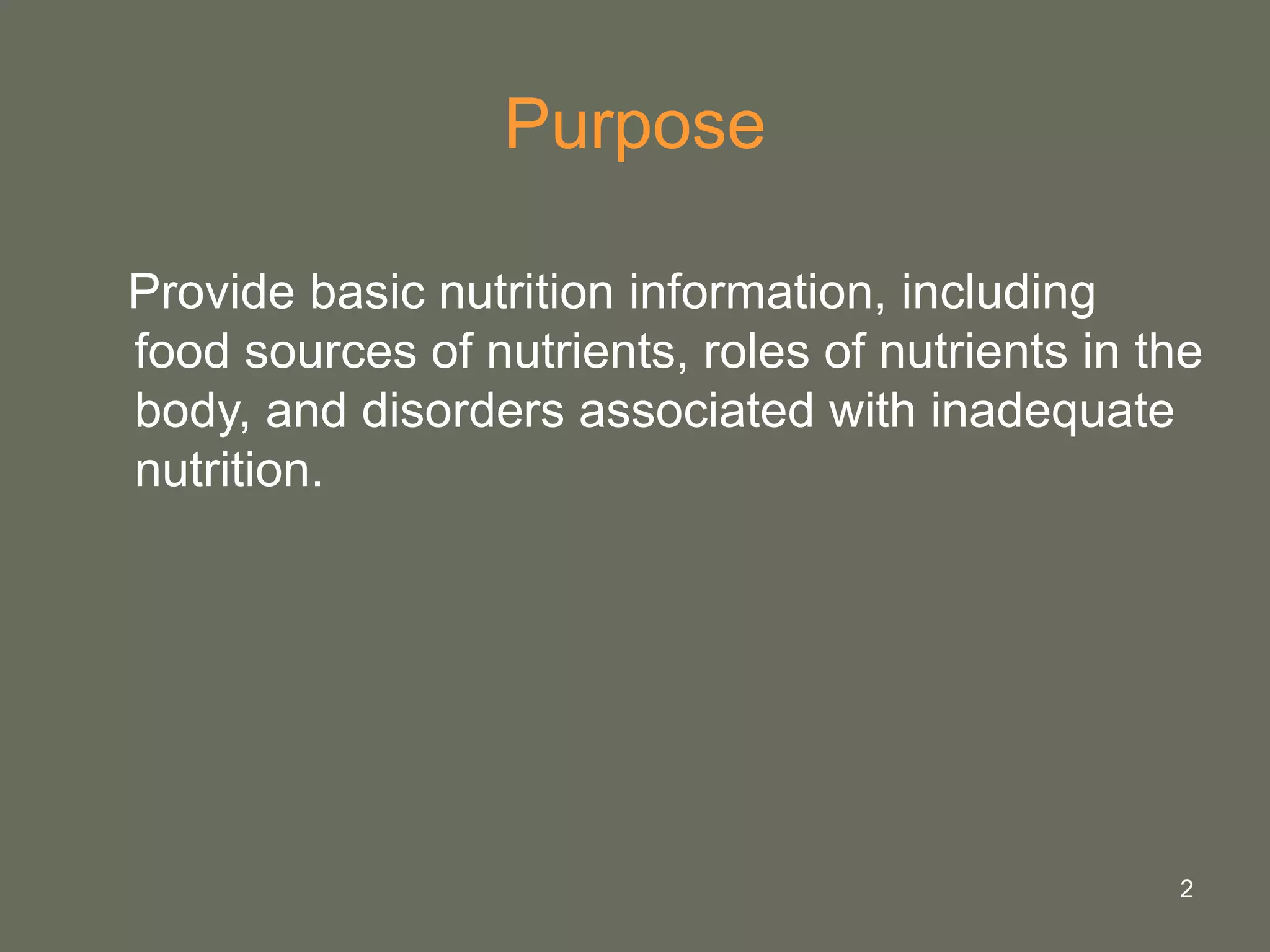 Session 2 Basics of Nutrition.ppt | Nutrition | Healthy Living