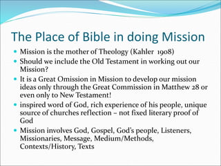 Session 2 bible and mission 2007 | PPT