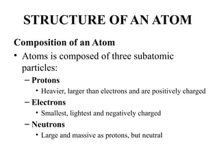 Session 2 Description of an Atom. as applied to inorganic chemistry in ...