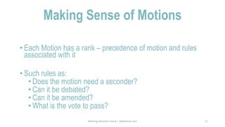 The 3 Must-Know Motions for Meeting Success with Debi Wilcox Episode 2 ...