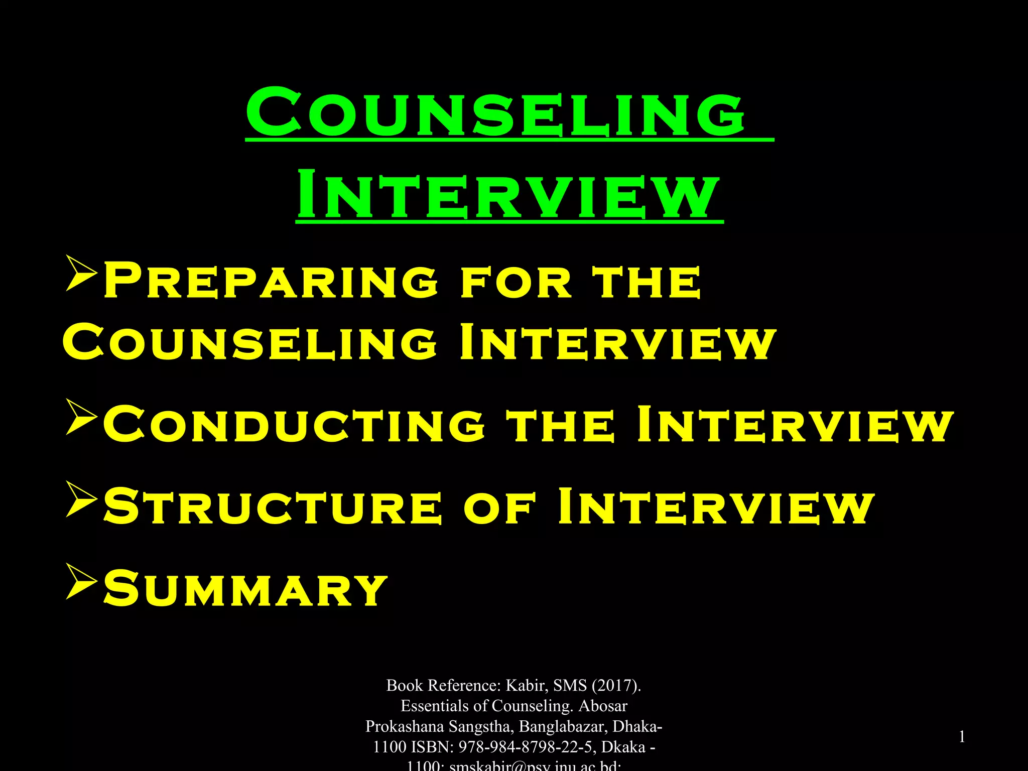 Counseling Interviewing | PPT