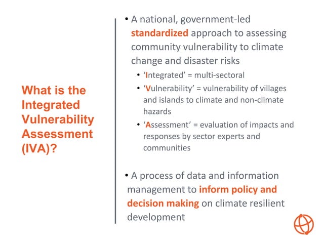 Integrated Vulnerability Assessment (IVA): Status overview and role in M&E of national ...