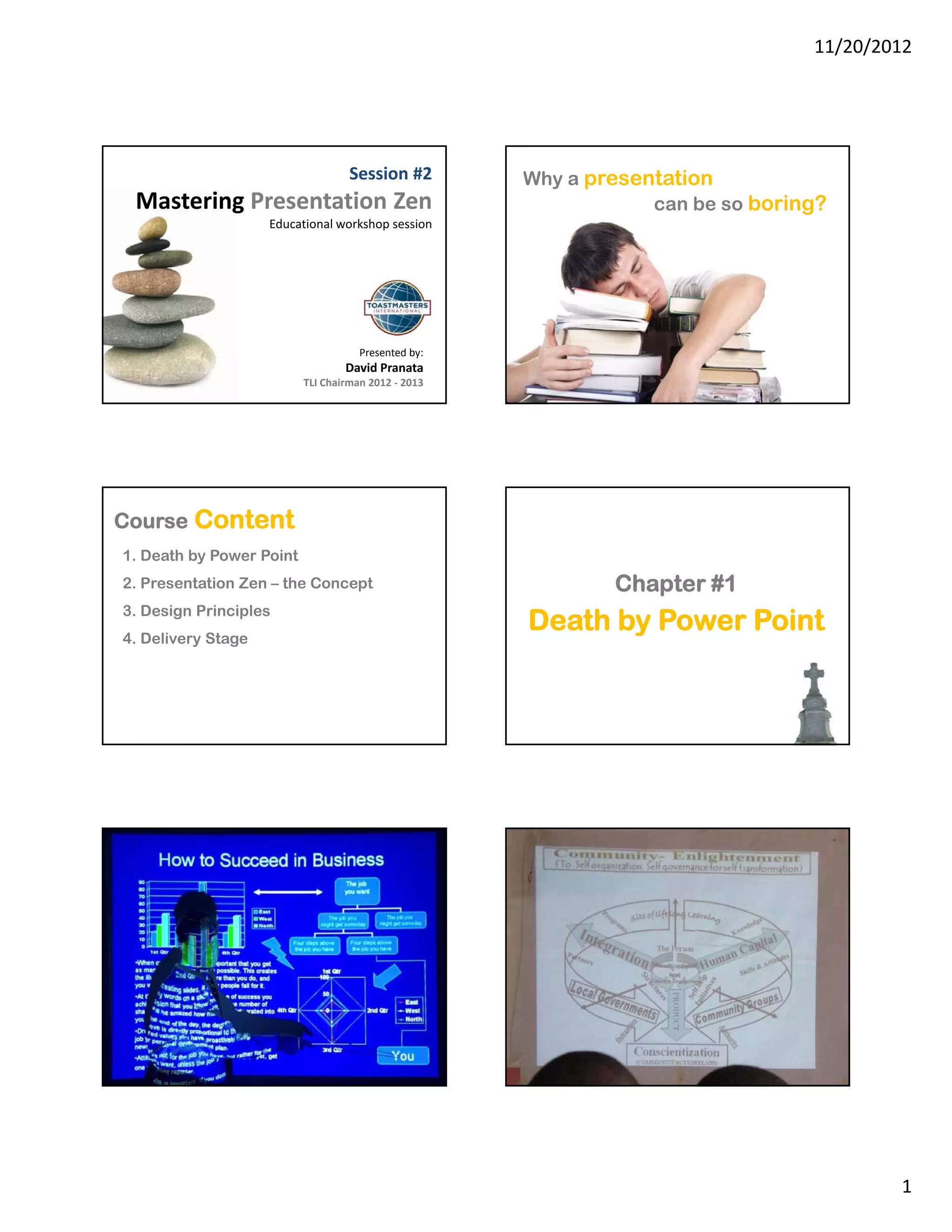 Session#2 mastering presentation zen | PDF