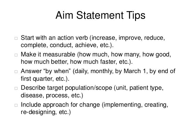 BCM QI Session 2: SMART Aims
