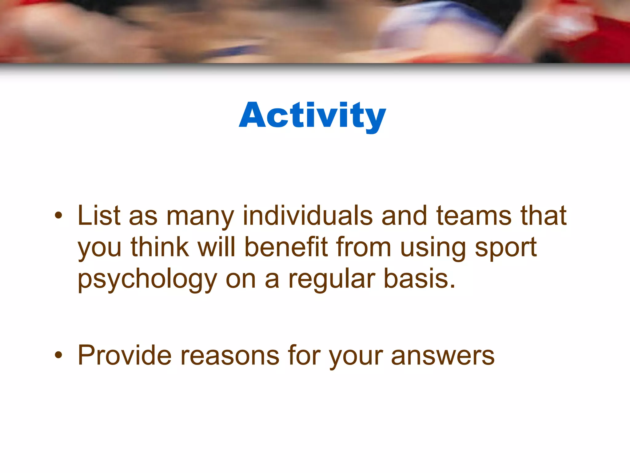 Session 2 sport psychology | PPT
