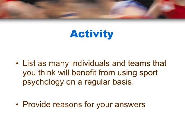 Session 2 sport psychology | PPT