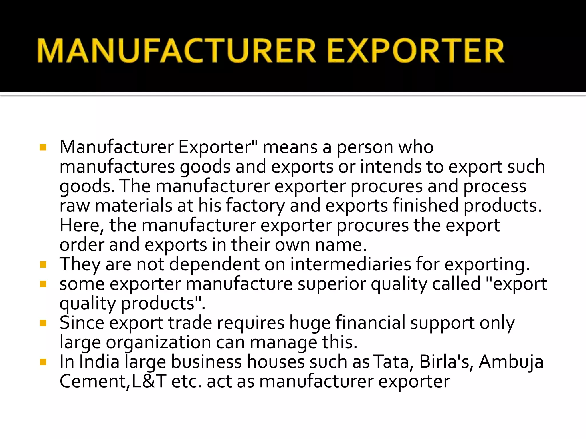 Types of exporters | PPTX