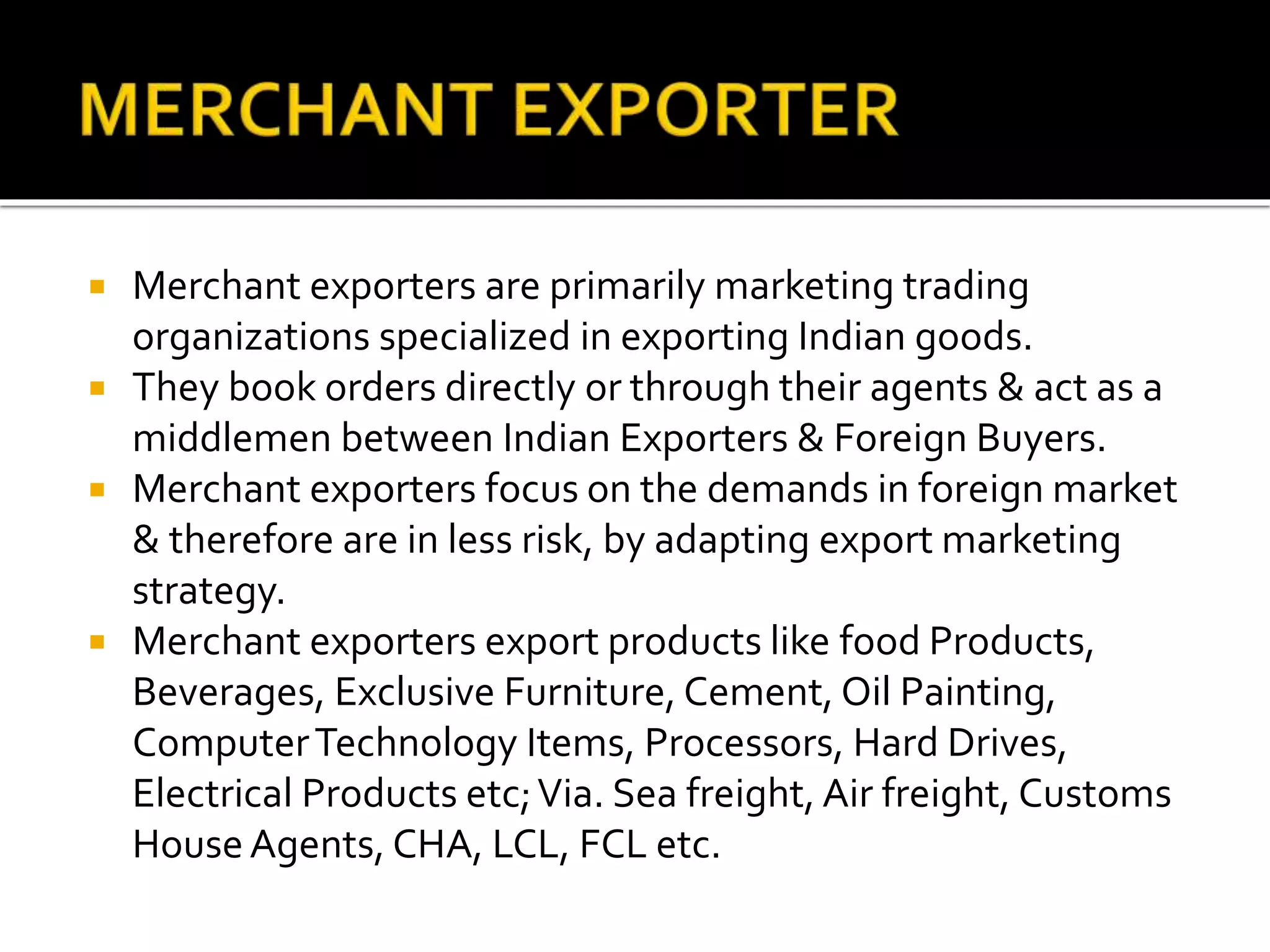 Types of exporters | PPTX