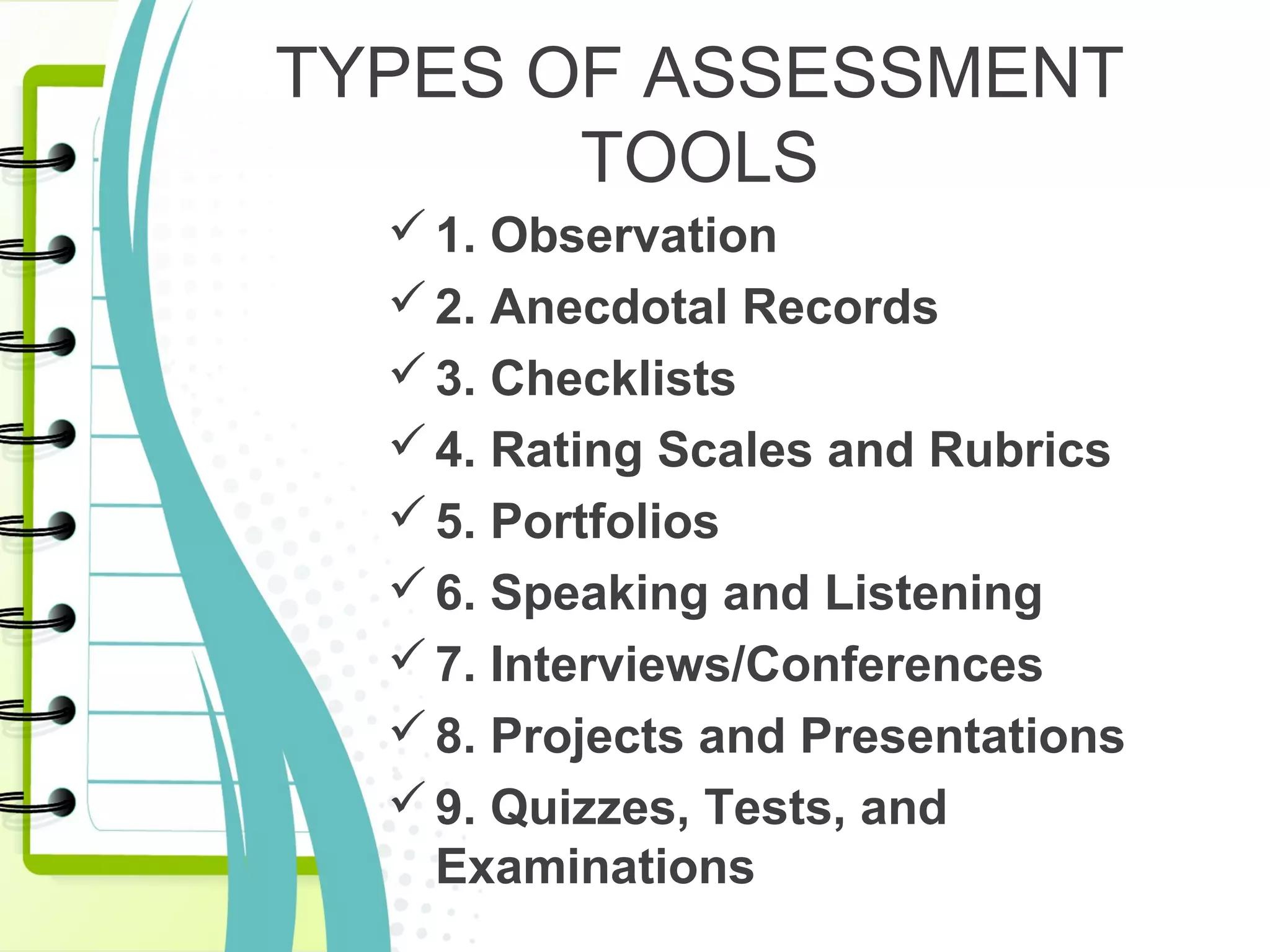 Types of language assessment | PPT