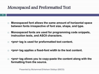 Formatting of a Text in Html (Session 3) | PPT