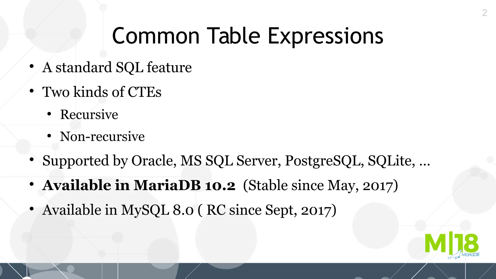 M|18 Taking Advantage of Common Table Expressions | PDF