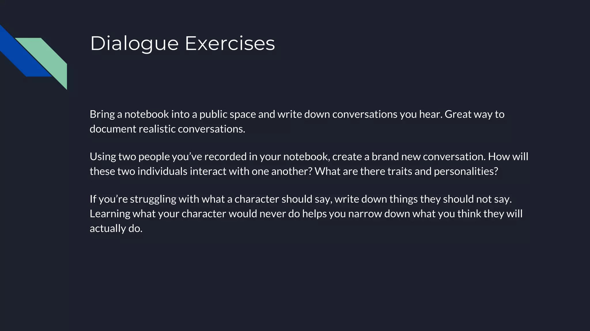 Scenes and Dialogue | PPTX