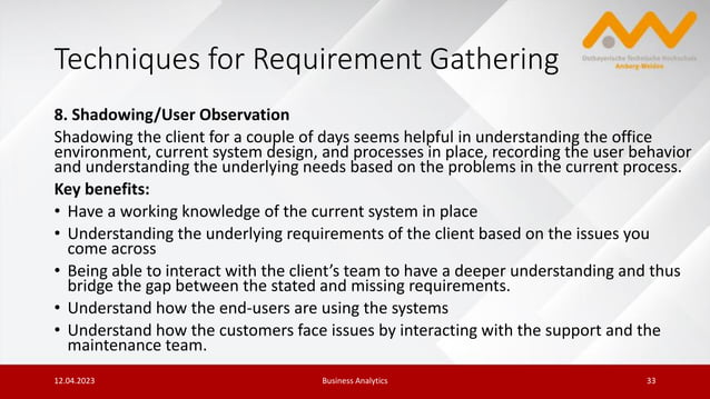 requirement gathering | PDF