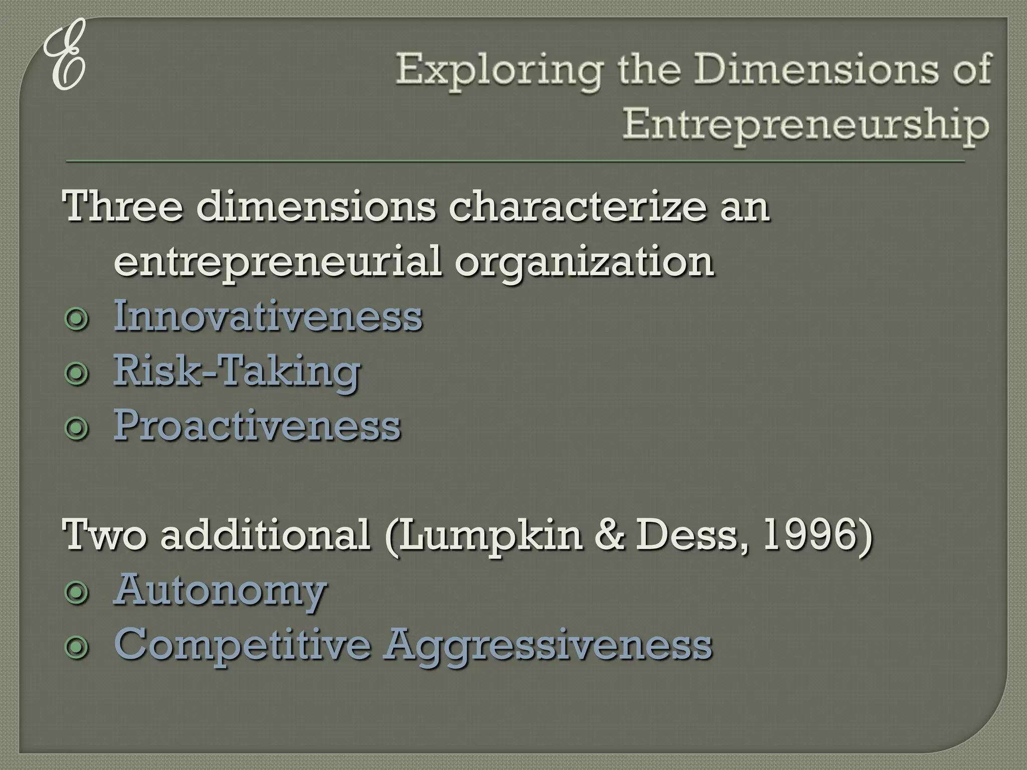 Level of entrepreneurial intensity in corporate entrepreneurship | PPTX