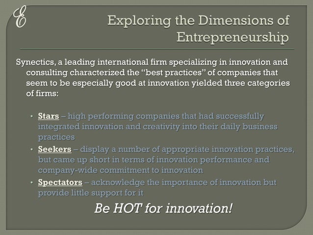 Level of entrepreneurial intensity in corporate entrepreneurship | PPTX
