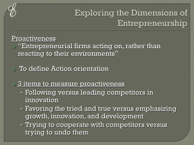 Level of entrepreneurial intensity in corporate entrepreneurship | PPTX