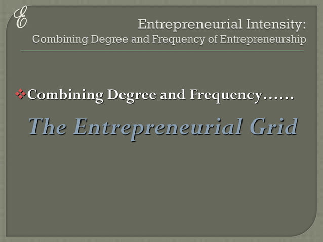 Level of entrepreneurial intensity in corporate entrepreneurship | PPTX