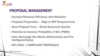 Session 3: Enspyire Consulting: Proposal Management and Compliance | PPTX