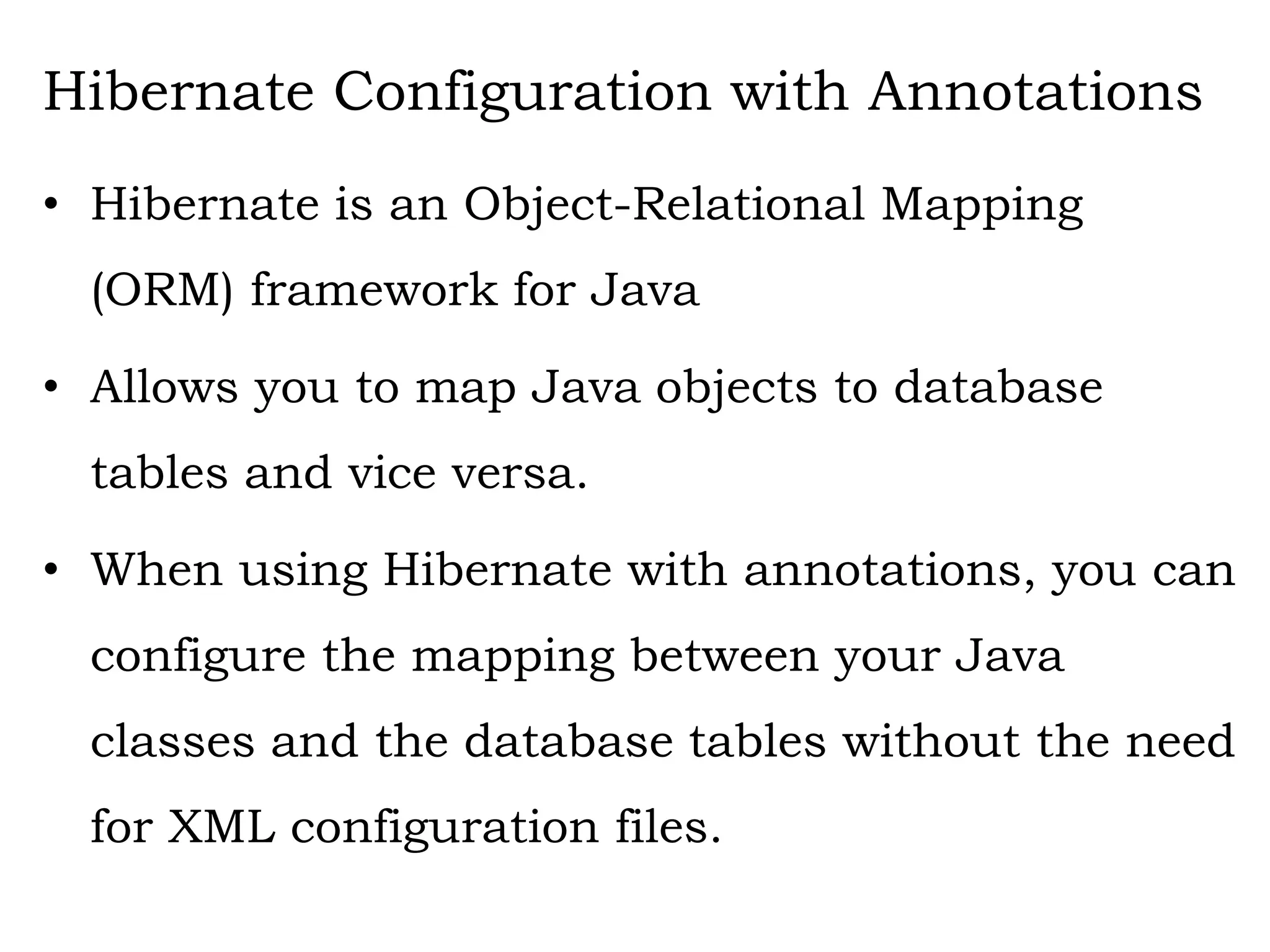 Session 3 Hibernate Configuration With Annotationspptx