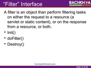 Session 3 inter-servlet communication & filters - Giáo trình Bách Khoa Aptech | PPT